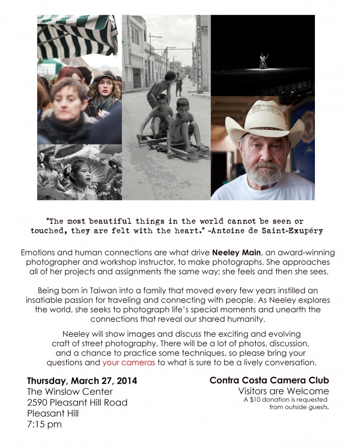 Camera Clubs – upcoming lectures – Neeley Drown